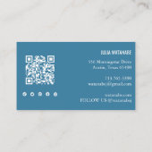 Colorful Waves Stripes QR Code Social Media Chic Business Card | Zazzle