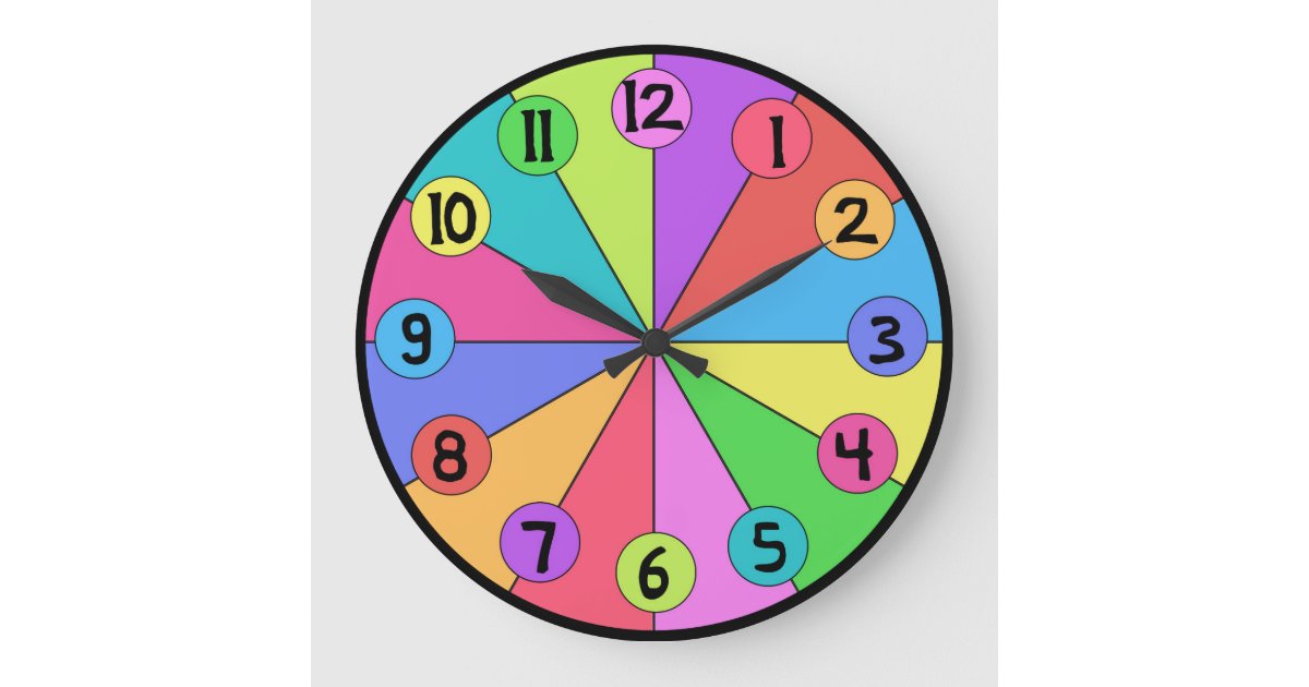 Colorful Wedges Kids Clock | Zazzle