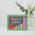 Colorful Welcome Back To School First Grade Postcard | Zazzle
