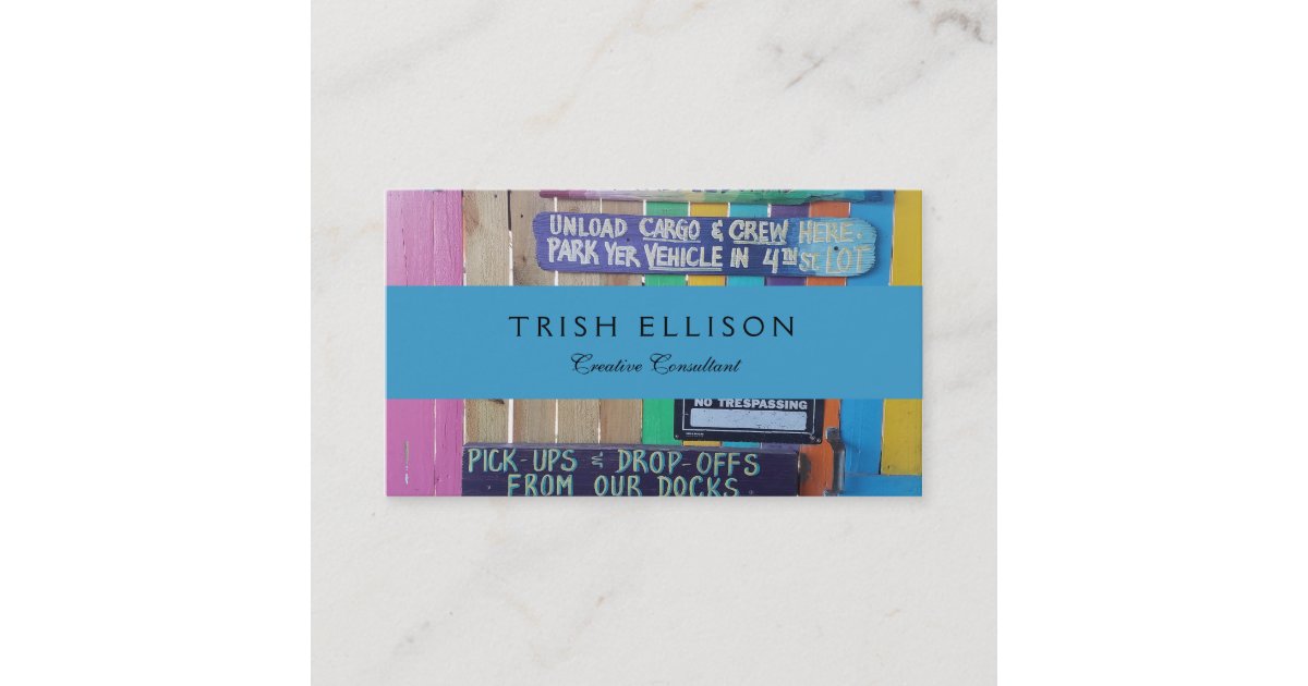 Colorful Welcome Island sign Carribean Business Card | Zazzle
