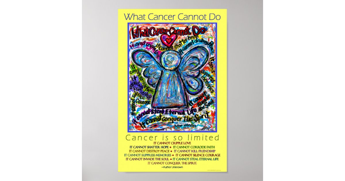 Colorful What Cancer Cannot Do Angel Poster Print | Zazzle
