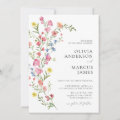 Colorful Wildflower Frame Wedding Invitation | Zazzle