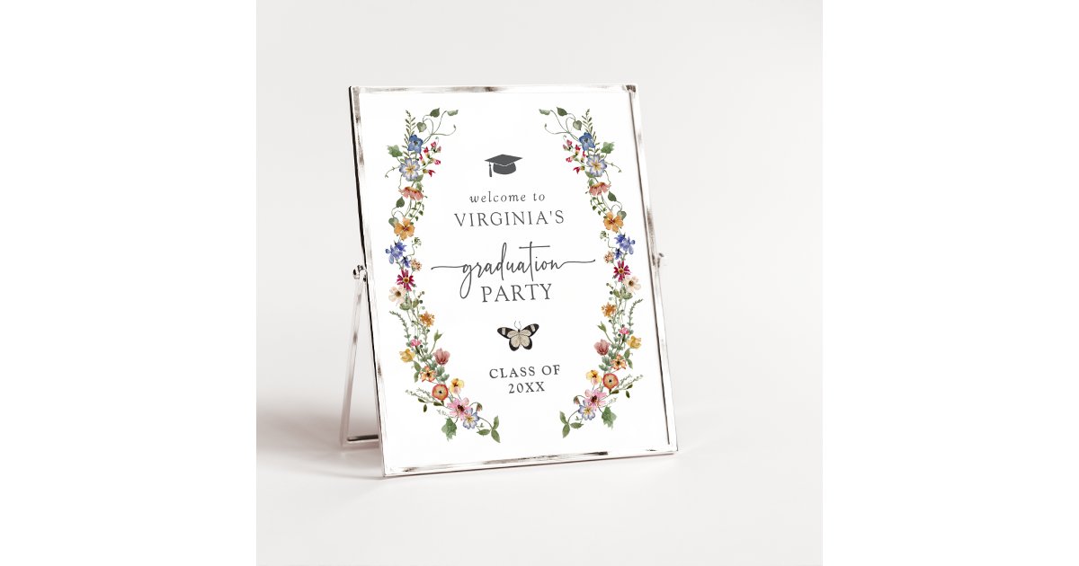 Colorful Wildflower Graduation Poster | Zazzle