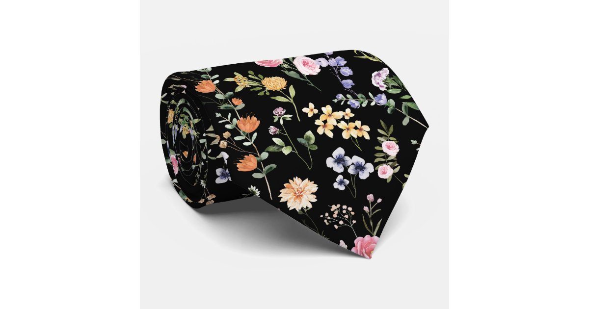 Colorful Wildflower Meadow Spring Floral Garden Neck Tie | Zazzle