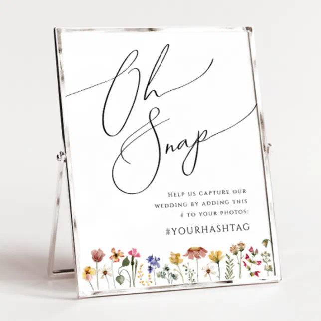 Colorful Wildflower | Oh Snap Hashtag Poster | Zazzle