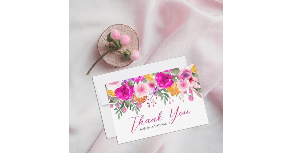 Colorful Wildflower Spring Thank You Card | Zazzle