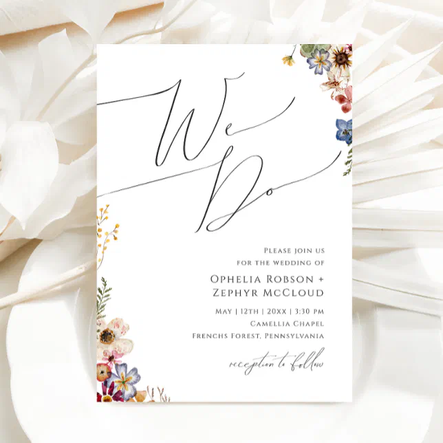 Colorful Wildflower | We Do Wedding Invitation | Zazzle
