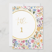 Colorful Wildflower Wedding Table Number | Zazzle