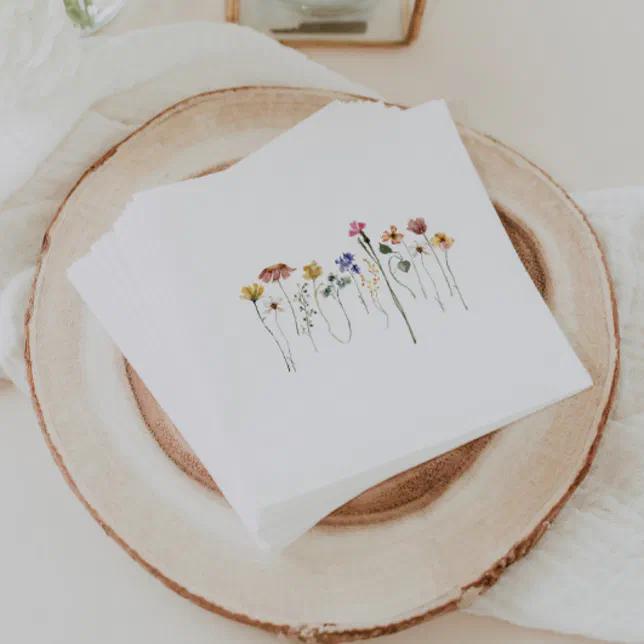 Colorful Wildflowers Birthday Party Napkins | Zazzle