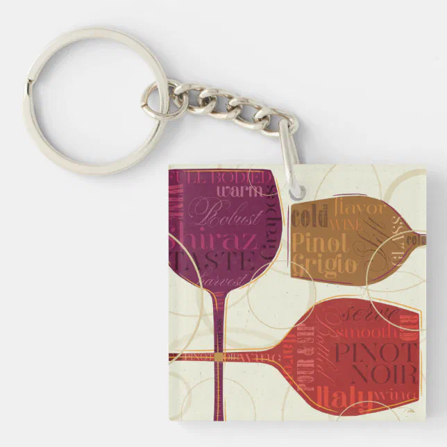 Colorful Wine Keychain | Zazzle