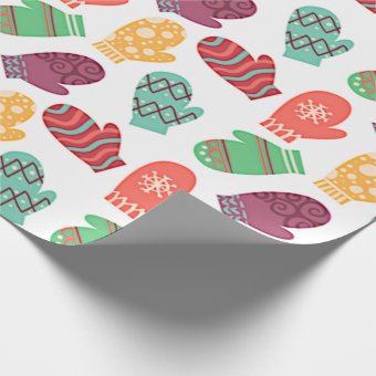 Colorful Winter Mittens Wrapping Paper | Zazzle