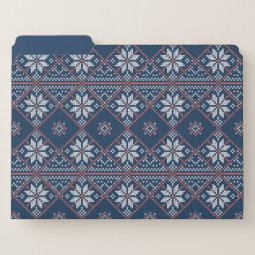Colorful Winter Snowflakes Knitted Christmas File Folder | Zazzle