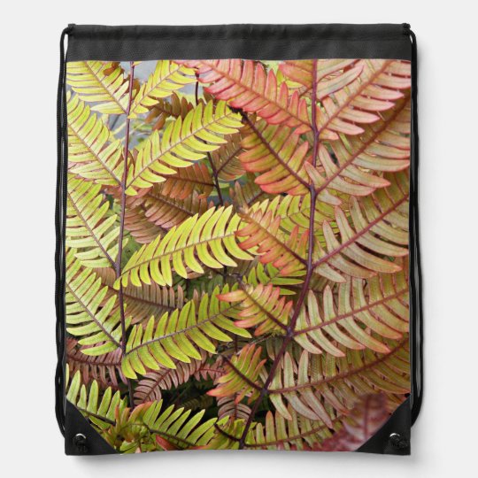 Colorful Woodland Ferns Floral Drawstring Bag | Zazzle.com