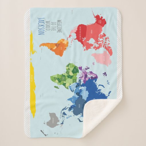 Colorful World Map Baby Blanket | Zazzle