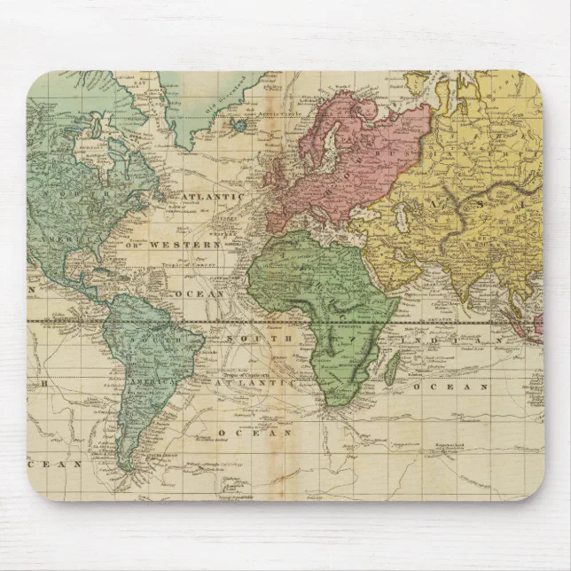 Colorful World Map Mouse Pad | Zazzle