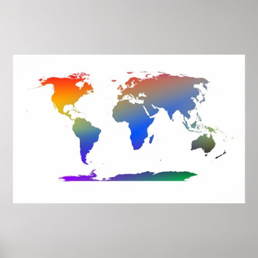COLORFUL WORLD MAP POSTER | Zazzle