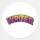 Colorful Writer Classic Round Sticker | Zazzle