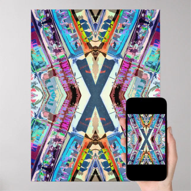 Colorful X Graphic Poster | Zazzle