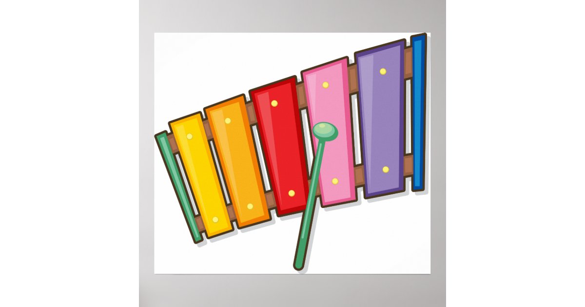 Colorful Xylophone Musical Instrument Poster | Zazzle