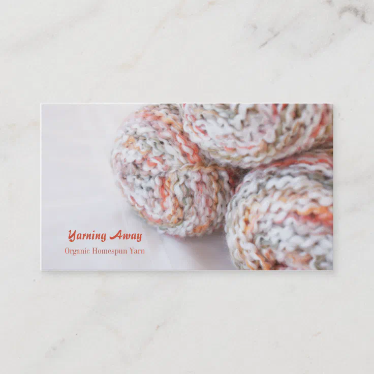 Colorful yarn photo customizable business cards | Zazzle