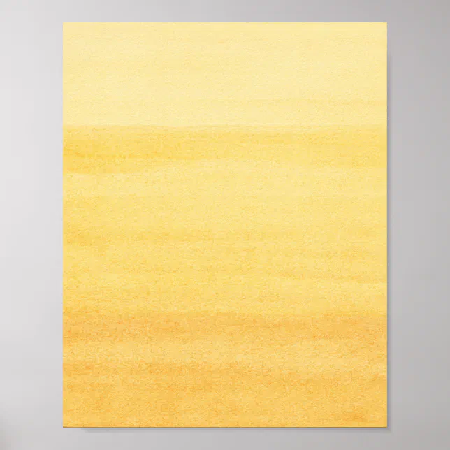 Colorful Yellow Ombre Abstract Watercolor Art Poster | Zazzle
