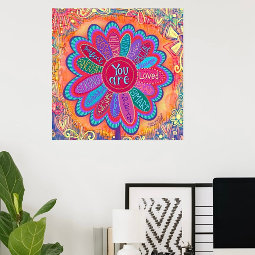Colorful You Are Flower Inspirational Classroom Poster | Zazzle