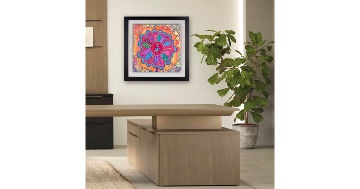 Colorful You Are Flower Inspirational Classroom Poster | Zazzle