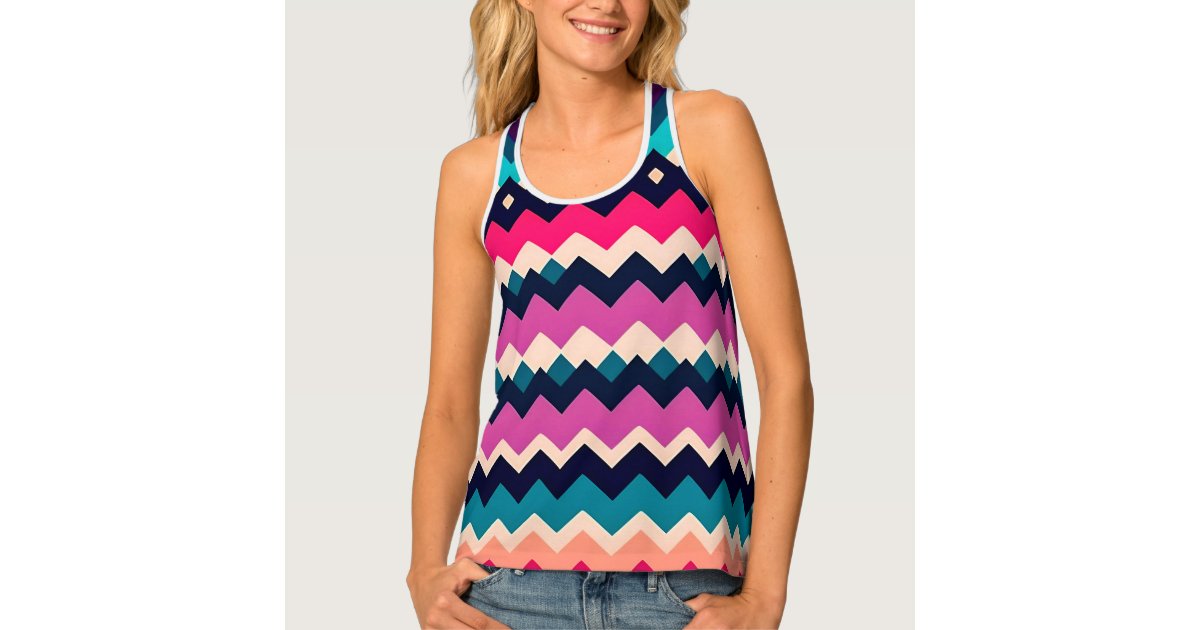 Colorful Zigzag Chevron Pattern Tank Top | Zazzle