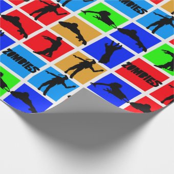 Colorful Zombies Pattern Wrapping Paper | Zazzle