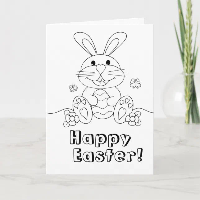 Coloring Easter Card for Kids | Zazzle