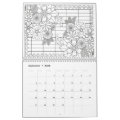 Coloring for Adult Flowers 2023, Color your own Calendar | Zazzle