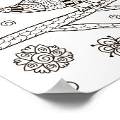 Coloring Page Bird Chirping Poster | Zazzle