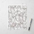 Coloring Page Cat's Meow Scrapbook Paper | Zazzle