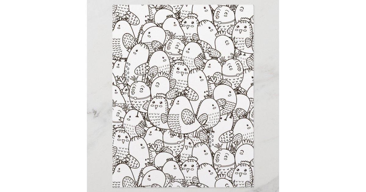 Coloring Page Morning Chirp Scrapbook Paper | Zazzle