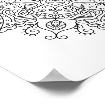 Coloring Page Moroccan Mandala Poster | Zazzle