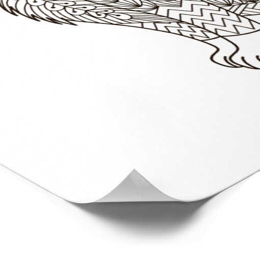 Coloring Page Sitting Cat Poster | Zazzle