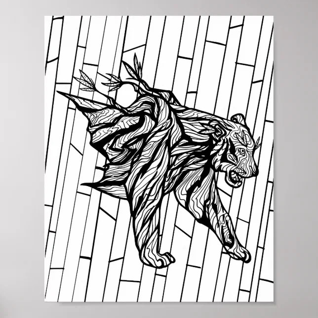 Coloring Page - Year of the Tiger Poster | Zazzle