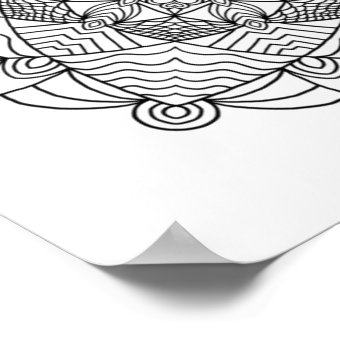 Coloring Poster – Wave Flower Mandala | Zazzle