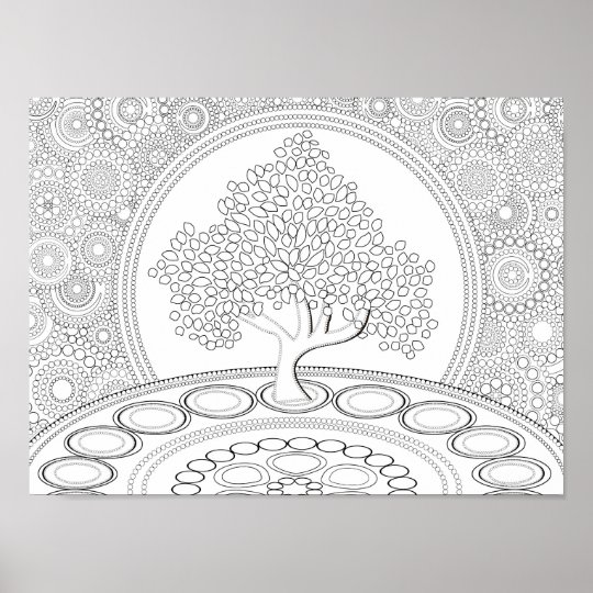 Coloring Tree Of Life Poster | Zazzle.com