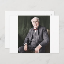 Colorized image of Thomas Edison Postcard | Zazzle