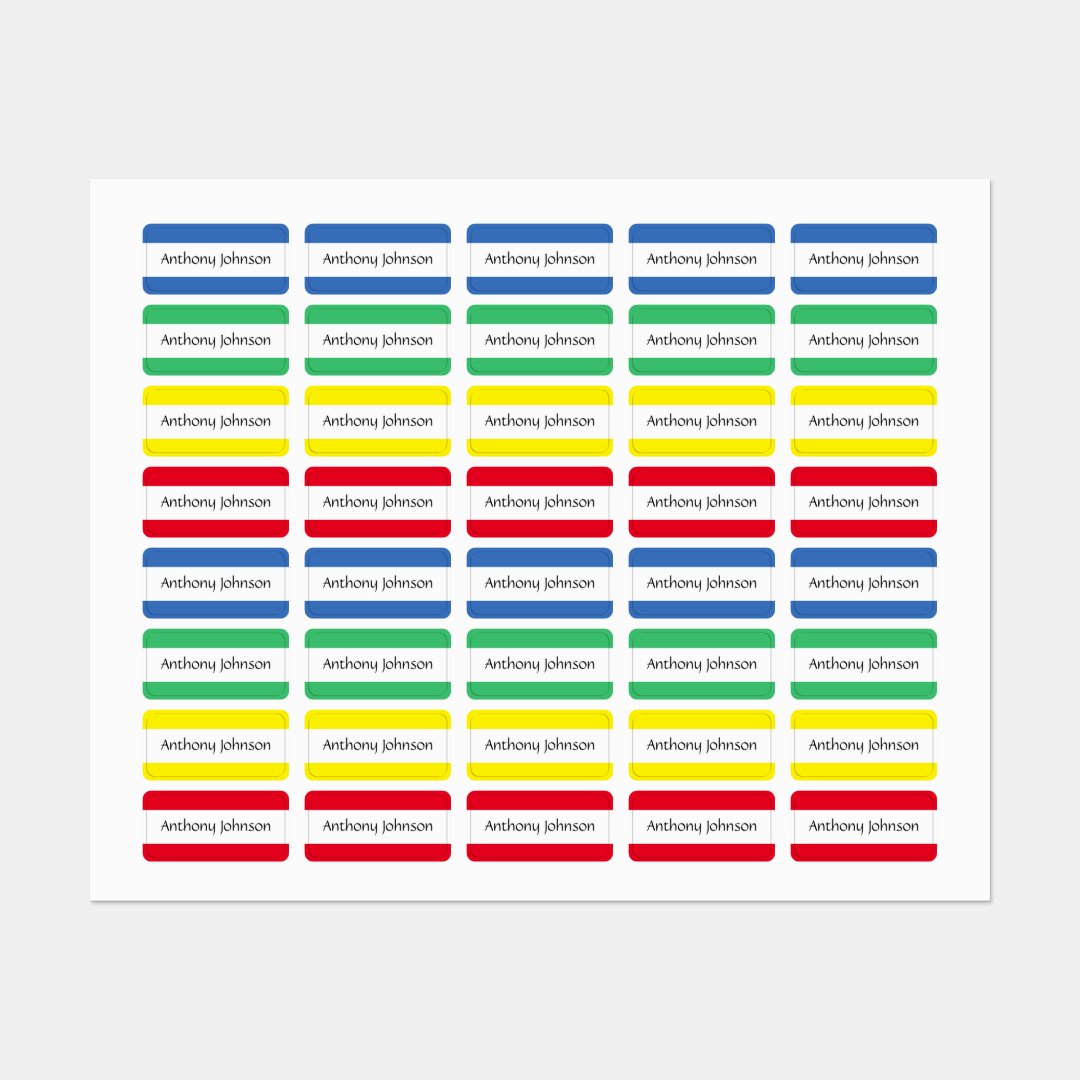 Colors Kids' Labels | Zazzle
