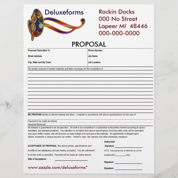Colors of Paint Proposal Form Letterhead | Zazzle.com