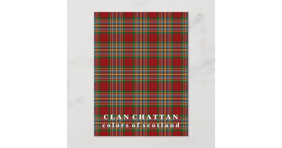 Colors of Scotland Clan Chattan Tartan Postcard | Zazzle