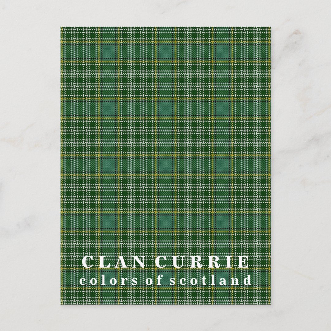 Colors of Scotland Clan Currie Tartan Postcard | Zazzle