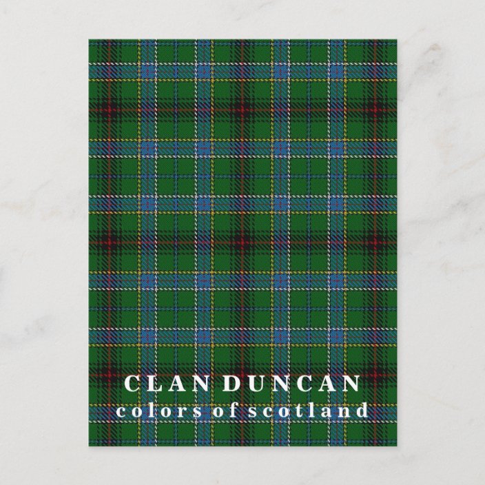 Colors of Scotland Clan Duncan Tartan Postcard | Zazzle.com