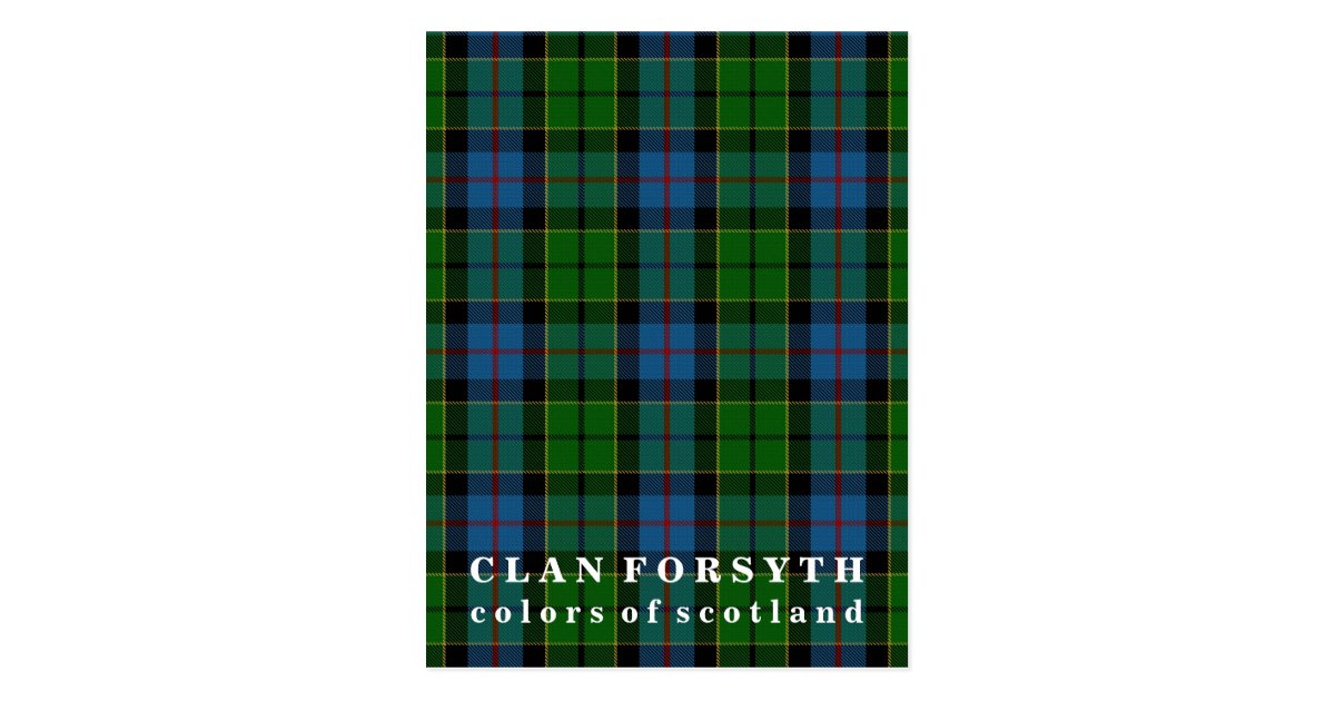 Colors of Scotland Clan Forsyth Tartan Postcard | Zazzle.com