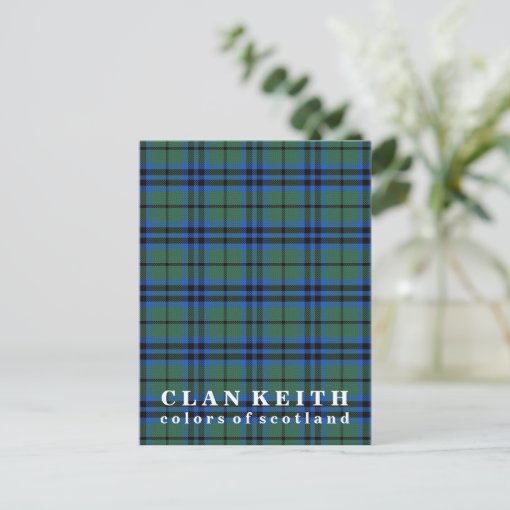 Colors of Scotland Clan Keith Tartan Postcard | Zazzle