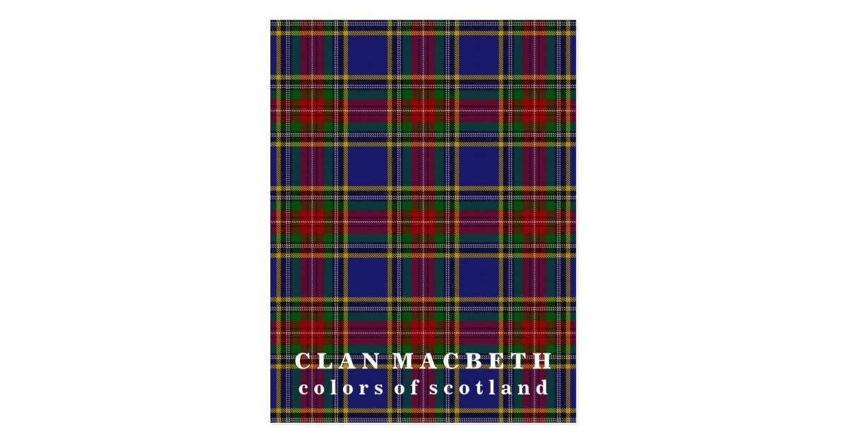 Colors of Scotland Clan MacBeth Tartan Postcard | Zazzle.com