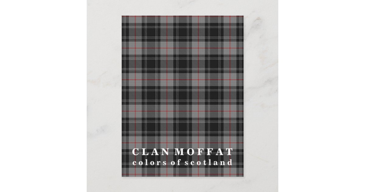 Colors of Scotland Clan Moffat Tartan Postcard | Zazzle