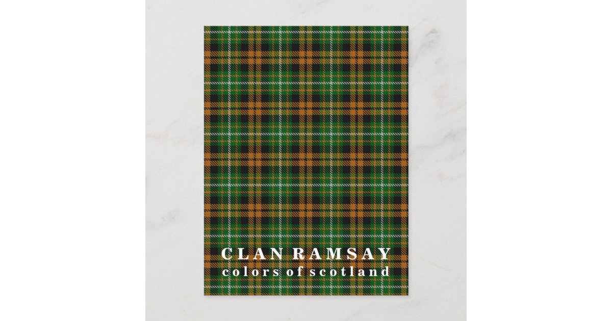 Colors of Scotland Clan Ramsay Hunting Tartan Postcard | Zazzle